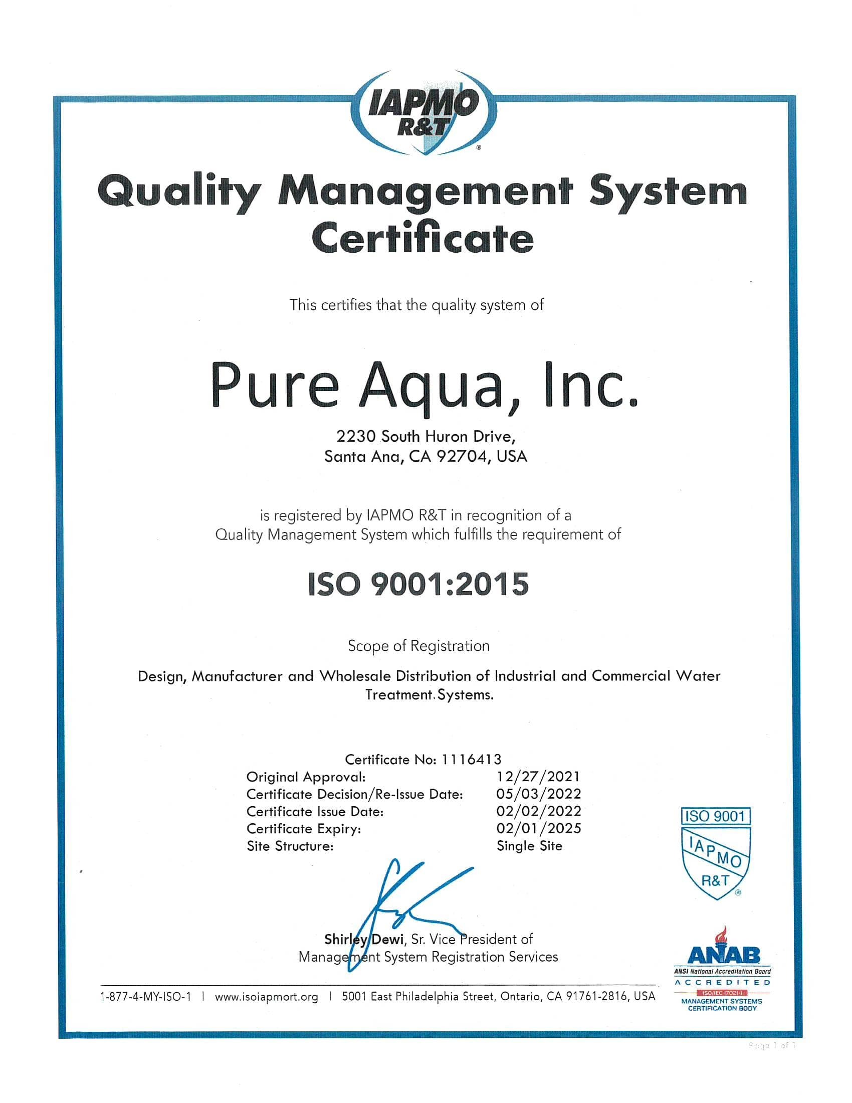 Miscibilidad - Pure Aqua, Inc.